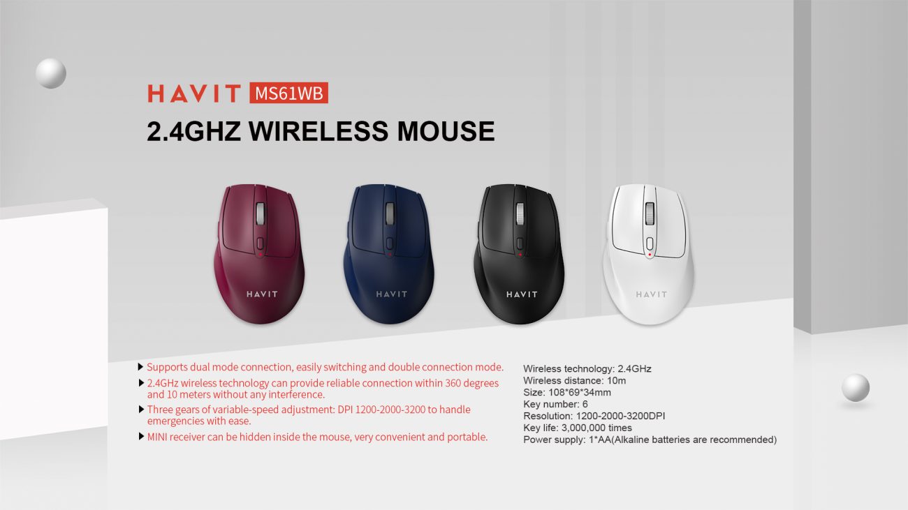 HAVIT MS61WB Wireless Mouse - Cloudline Technologies